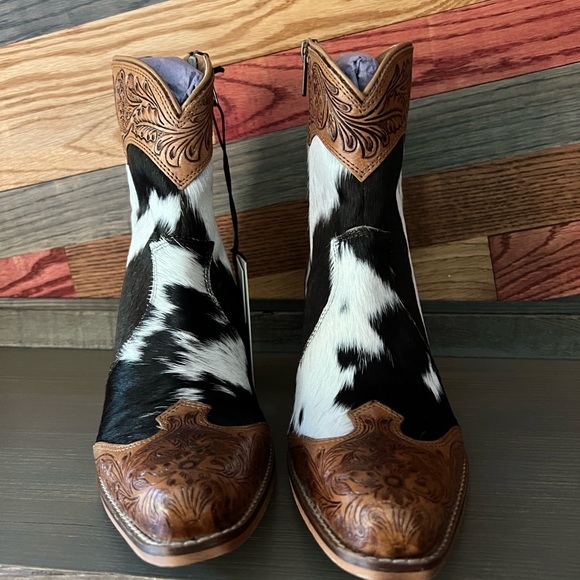 Myra Bag | Shoes | Hand Tooled Leather Genuine Cowhide Women Bootie ...